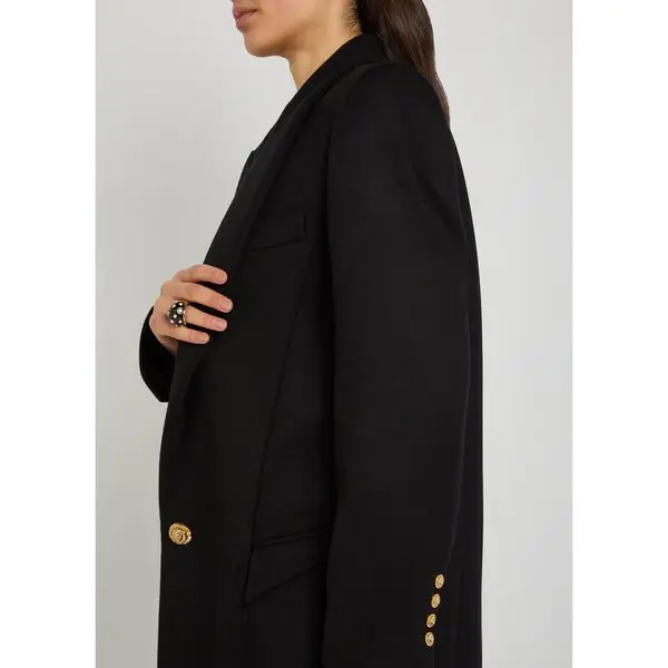 Balmain Wool Oversized-fit Overcoat