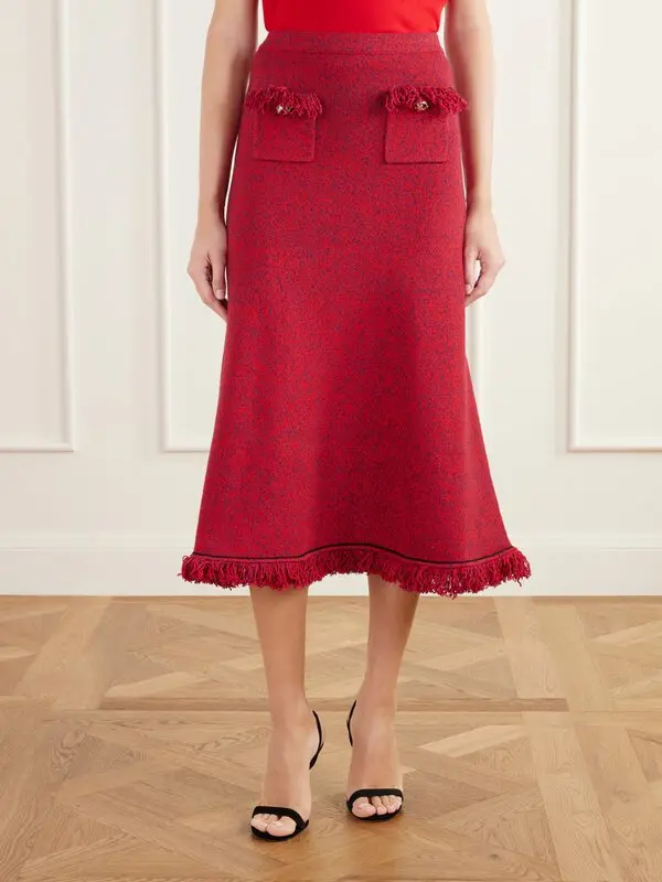 SELF-PORTRAIT Knit Midi Skirt