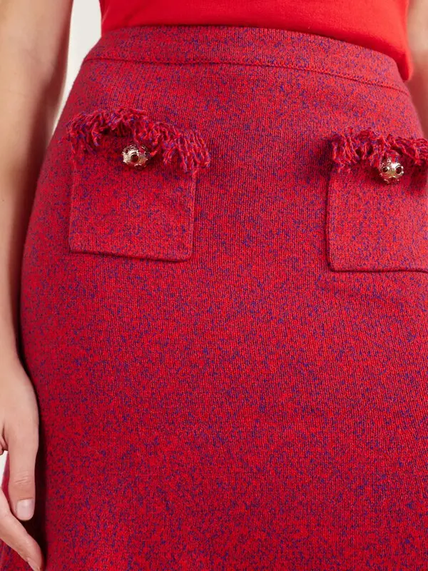 SELF-PORTRAIT Knit Midi Skirt