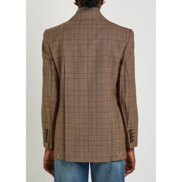 Chloé Checkered Double-breasted Blazer