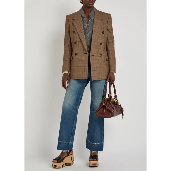 Chloé Checkered Double-breasted Blazer