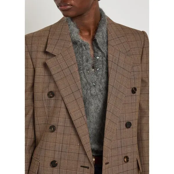 Chloé Checkered Double-breasted Blazer