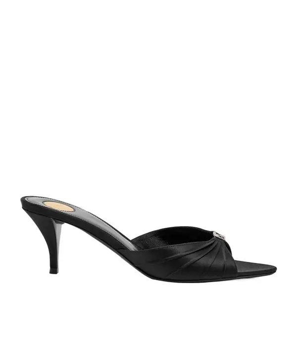 Saint Laurent Satin Kitten-heel Sandals - Black