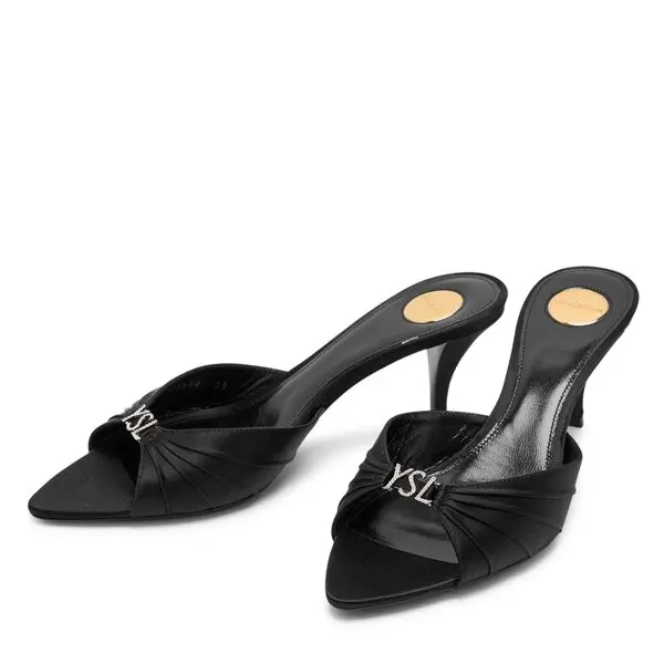 Saint Laurent Satin Kitten-heel Sandals