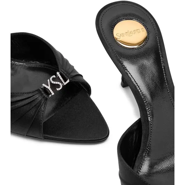 Saint Laurent Satin Kitten-heel Sandals