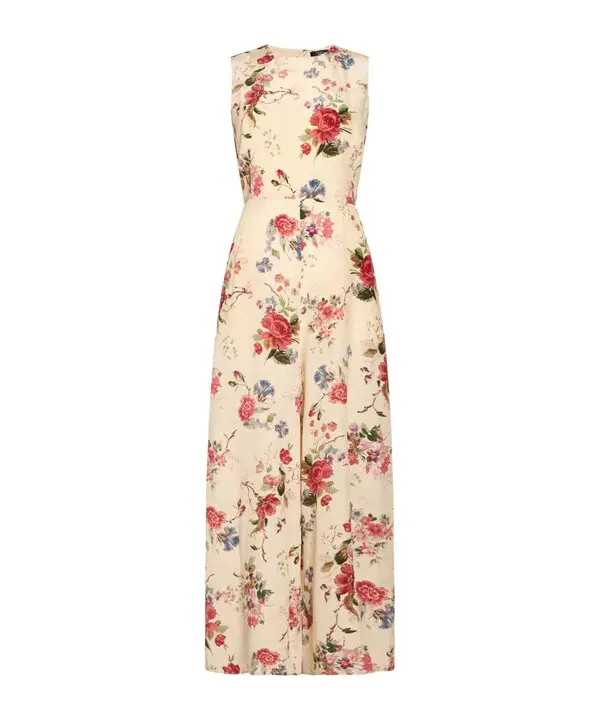Max Mara Floral-print Jumpsuits - Nude