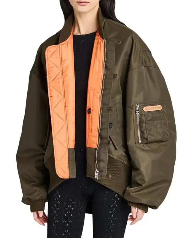 JW Anderson J.w.anderson Oversized Technical Fabric Bomber Jacket - Green