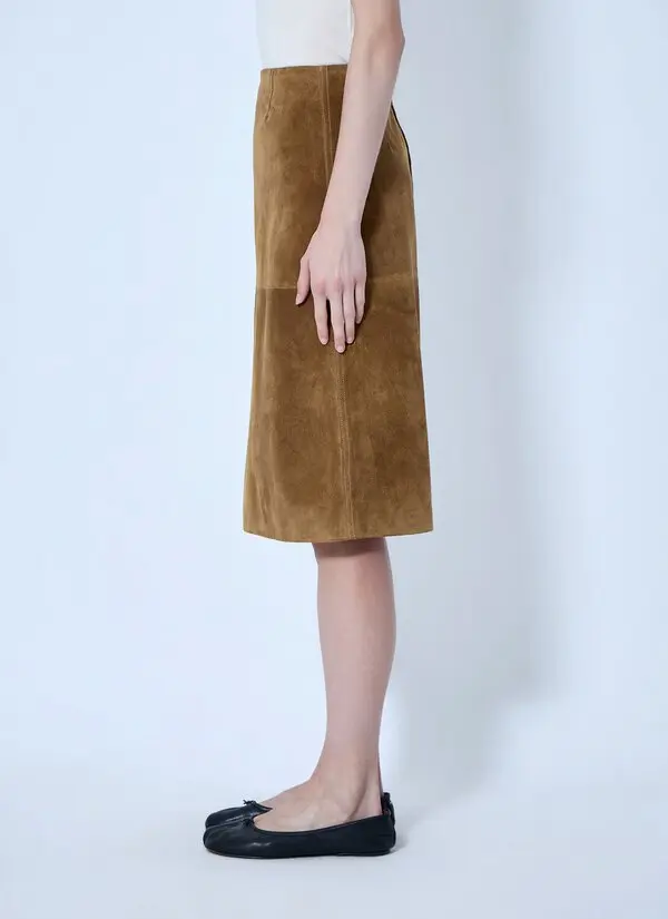 JIL SANDER Panelled Suede Midi Skirt