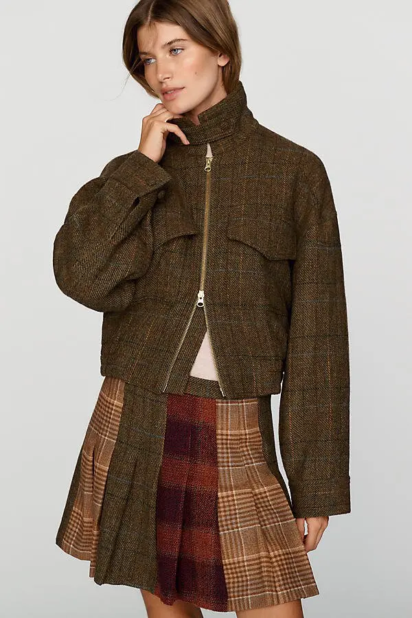 ROWING BLAZERS 100% Wool Funnel Neck Jacket - Olive