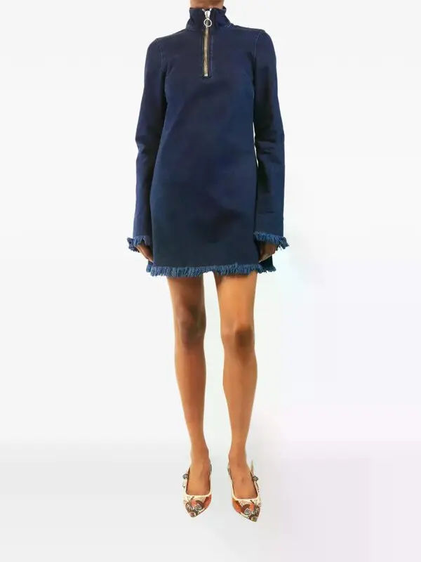 MARQUES' ALMEIDA Quarter-zip Frayed-edge Mini Dress