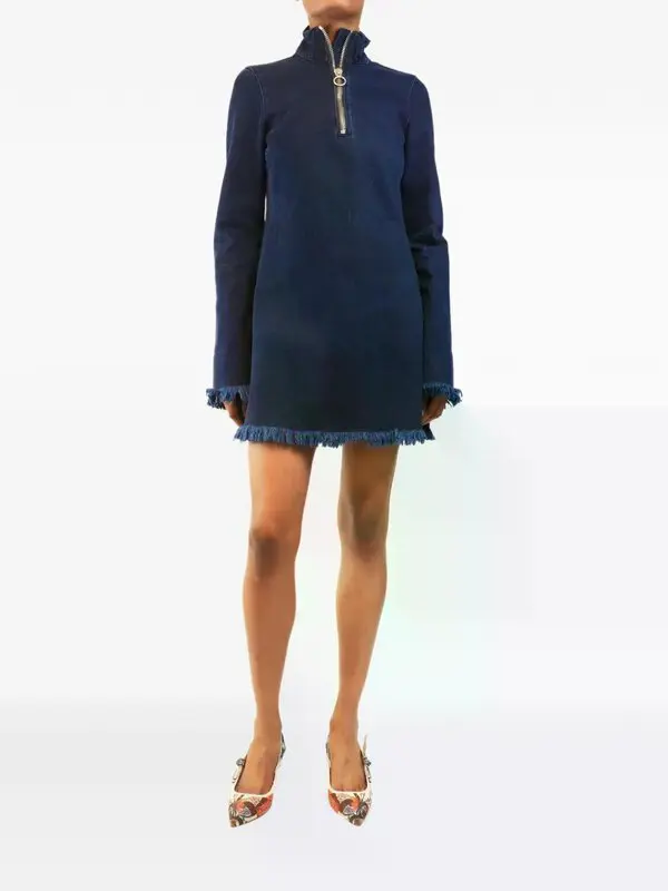 MARQUES' ALMEIDA Quarter-zip Frayed-edge Mini Dress