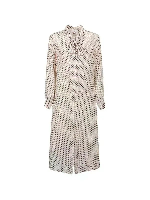 CRIDA MILANO Alba Polka-dot Silk Midi Dress