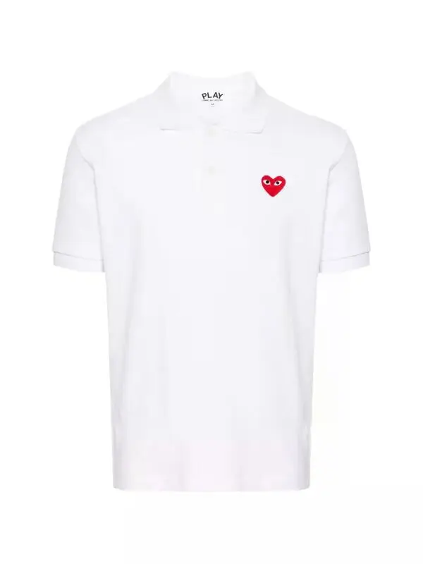 Play Comme Des Garcon Heart-patch Polo Shirt