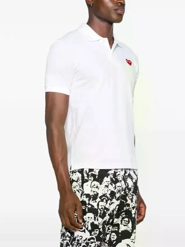 Play Comme Des Garcon Heart-patch Polo Shirt