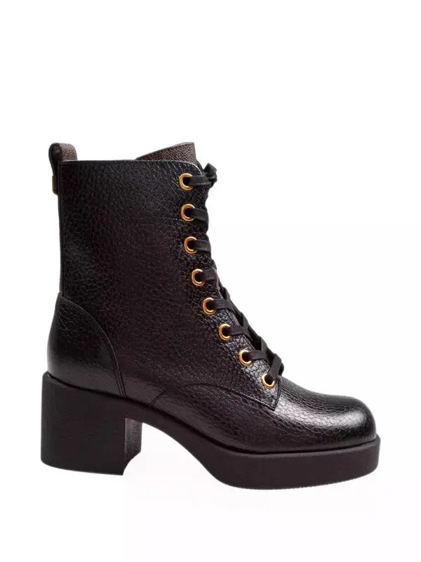 Michael Kors Bryant Lace-up Leather Combat Boots - Black