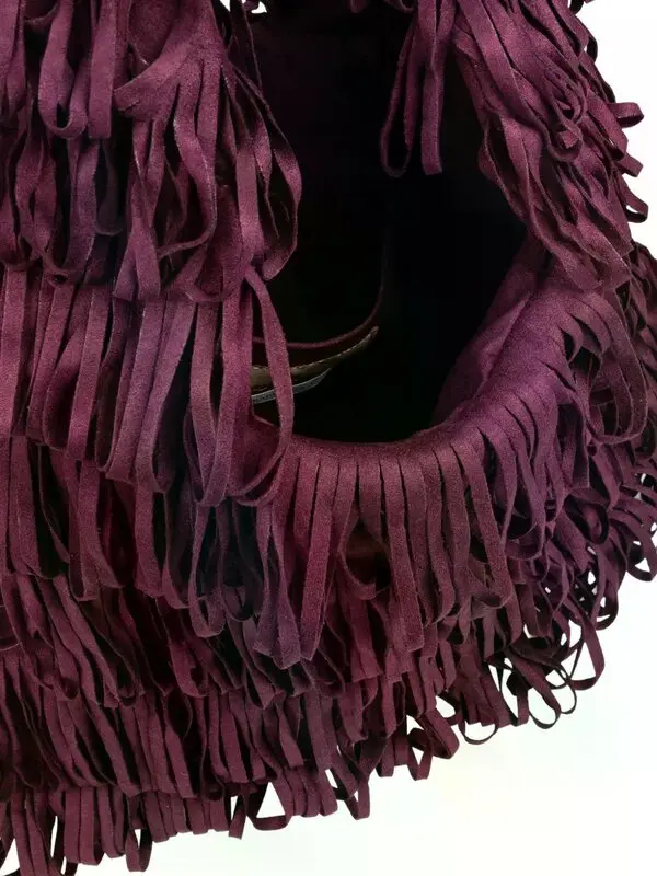 LA MILANESA Medium Capucine Tiered-fringed Tote Bag