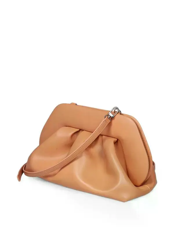 THEMOIRE Medium Bios Ruched Clutch Bag - Orange