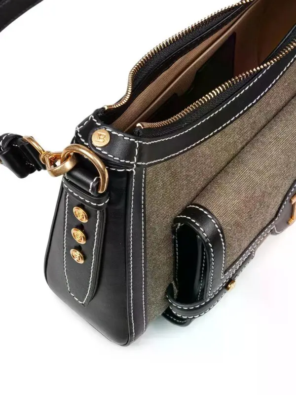Balmain B-buzz Canvas Shoulder Bag
