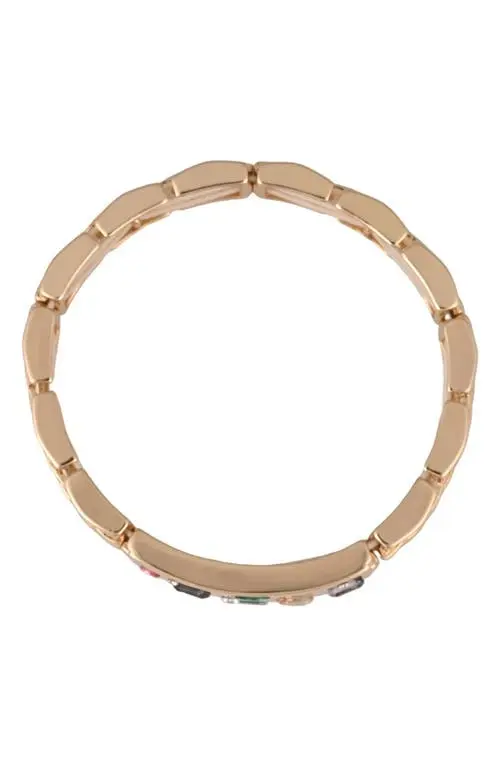 Badgley Mischka Glass Stretch Bangle Bracelet - Multi-gold