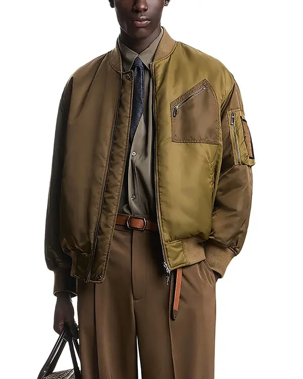 Emporio Armani Reversible Padded Military Bomber Jacket - Desert/olive