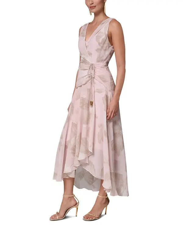 Donna Karan New York Faux Wrap Chiffon Midi Dress - Soft Lilac