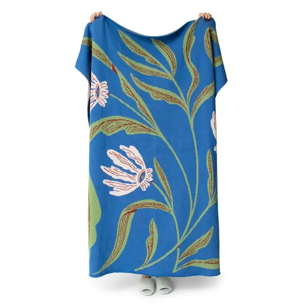 BIQUETTE Flora Vision Cotton Throw - Azalea