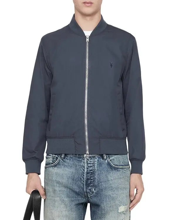 ALLSAINTS Abbot Cotton Blend Bomber Jacket - Command Blue
