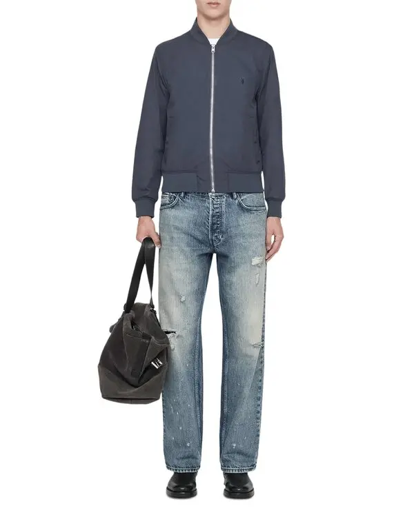ALLSAINTS Abbot Cotton Blend Bomber Jacket - Command Blue