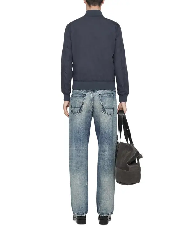ALLSAINTS Abbot Cotton Blend Bomber Jacket - Command Blue