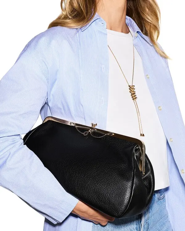 HAMMITT LOS ANGELES Vivienne Leather Convertible Clutch - Black
