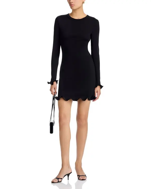 Veronica Beard Baranova Stretch Cotton Ruffled Mini Dress