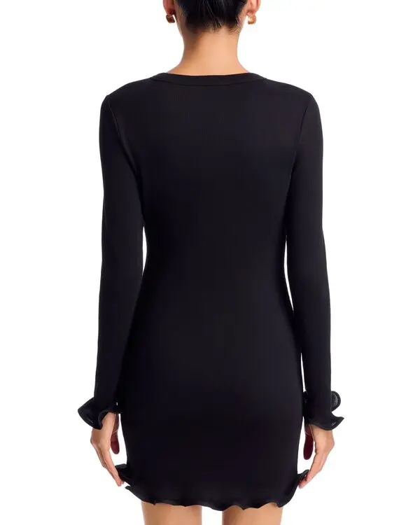 Veronica Beard Baranova Stretch Cotton Ruffled Mini Dress