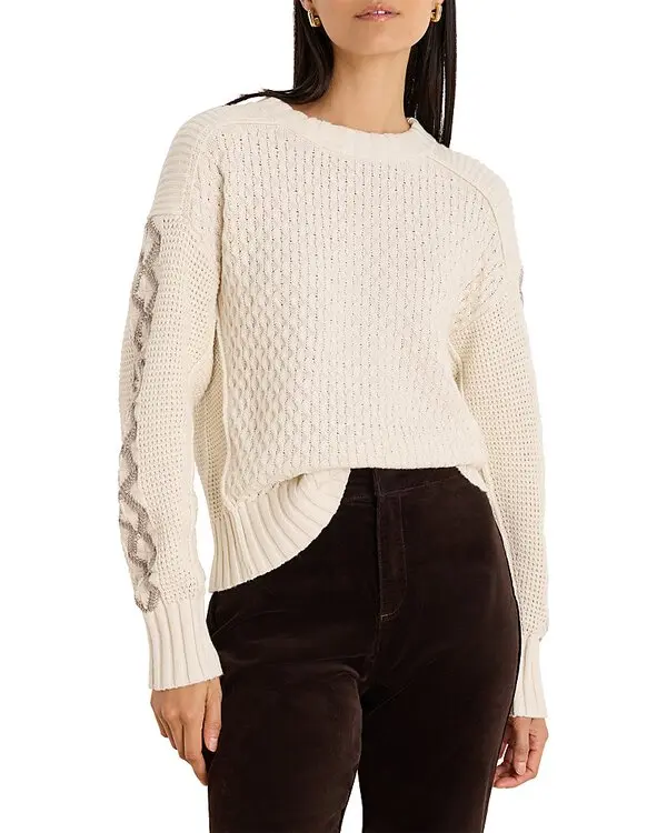 NIC+ZOE Petite Cotton Crisscross Stitch Sweater