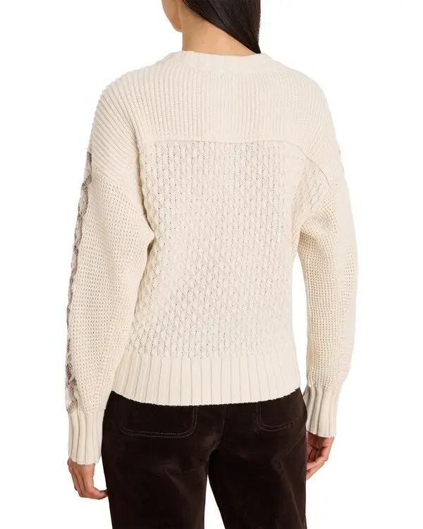 NIC+ZOE Petite Cotton Crisscross Stitch Sweater
