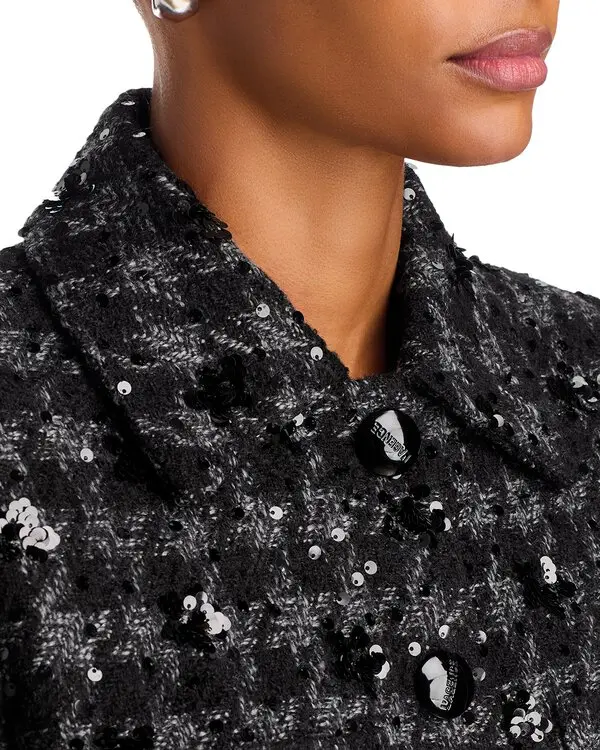 L'AGENCE Jia Sequin Cropped Sleeve Jacket
