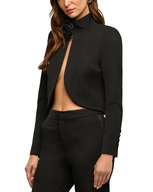 L'AGENCE Celinde Flower Pin Crop Blazer