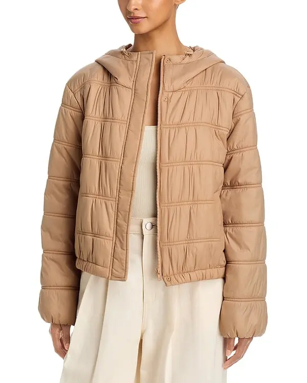 Eileen Fisher Ruched Nylon Hooded Jacket