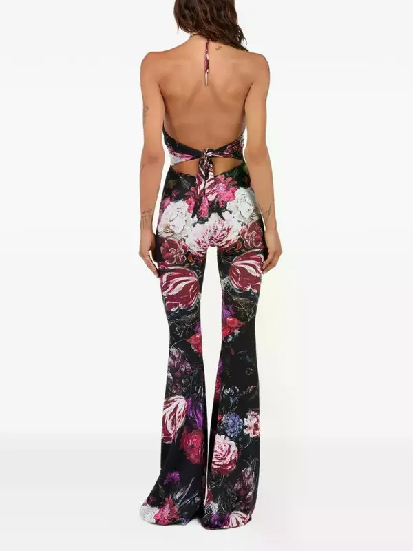 Roberto Cavalli Fiammingo Floral-print Jumpsuit - Black