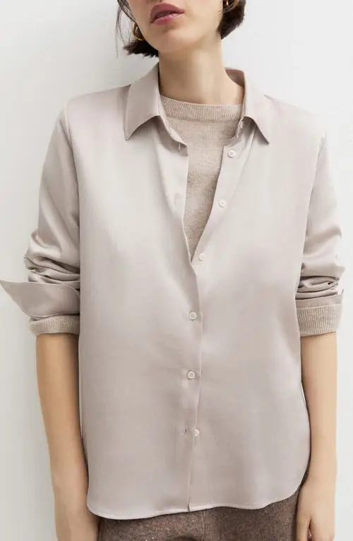 EMME Emmlira Crinkled Hammered Satin Shirt