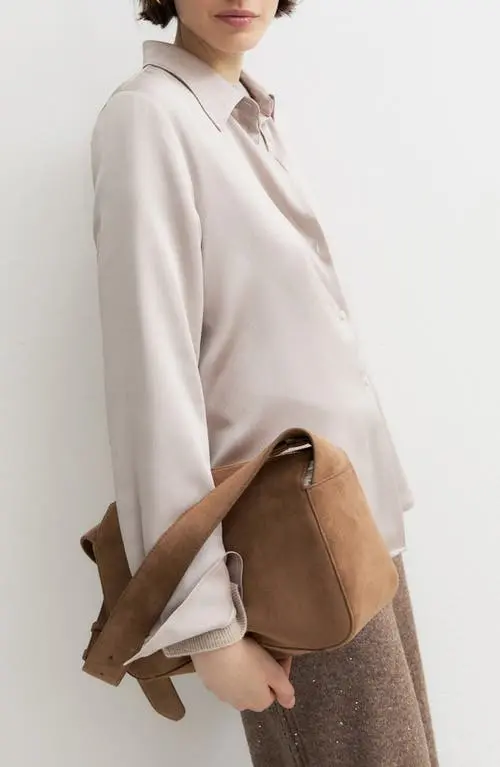 EMME Emmlira Crinkled Hammered Satin Shirt