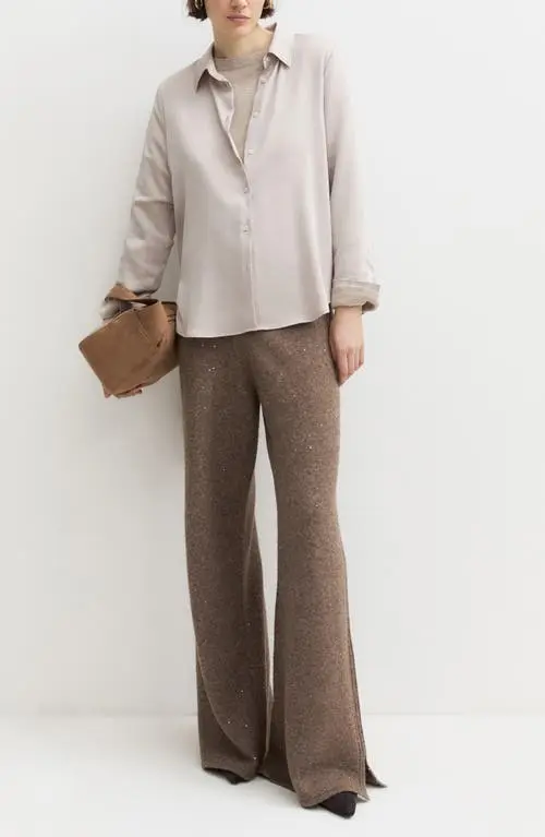 EMME Emmlira Crinkled Hammered Satin Shirt