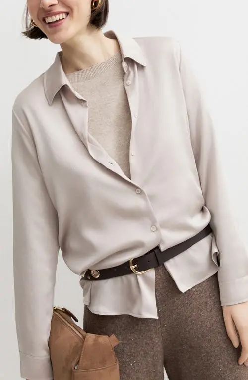 EMME Emmlira Crinkled Hammered Satin Shirt
