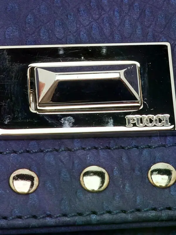 Emilio Pucci Snakeskin-embossed Nubuck Clutch Bag