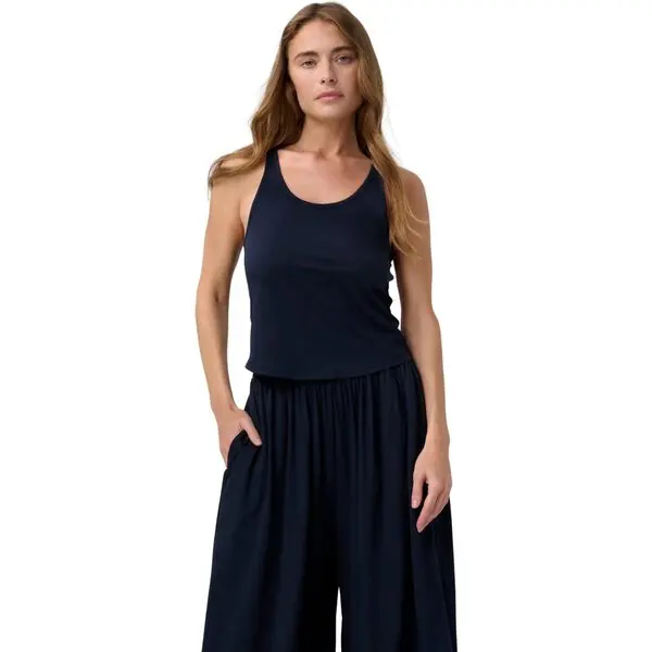 Lunya Organic Pima Curved Hem Tank - Deep Blue