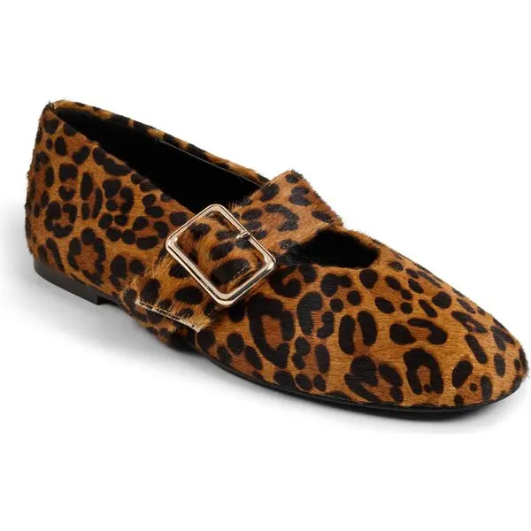 Yosi Samra Danvers Leather Mary Jane Flat - Leopard