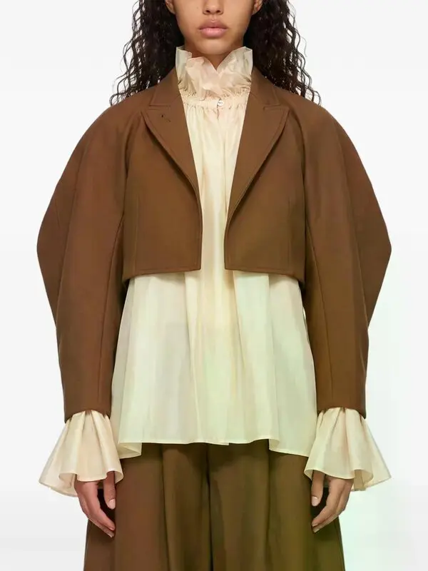 UMA WANG Cropped Sculptural-sleeve Jacket