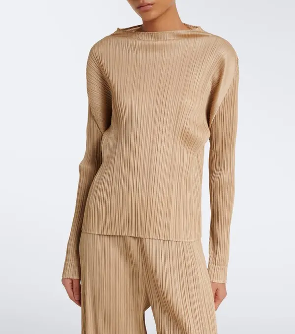 Issey Miyake Monthly Colors: October Pleated Top - Beige