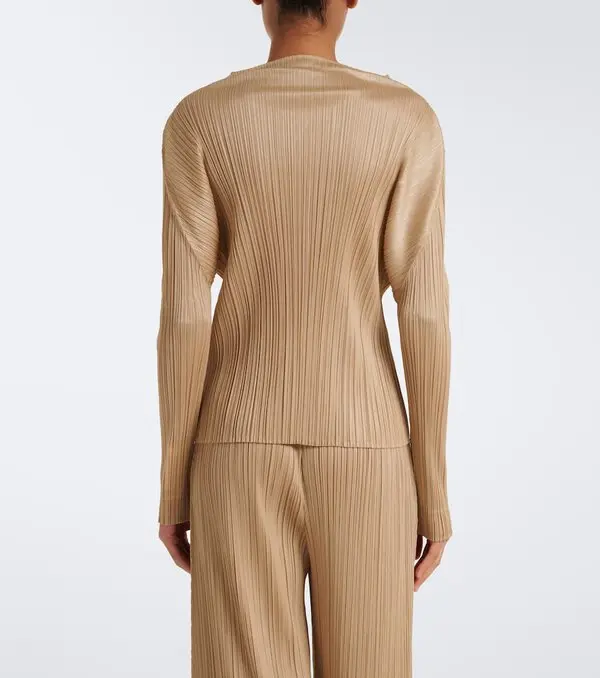 Issey Miyake Monthly Colors: October Pleated Top - Beige