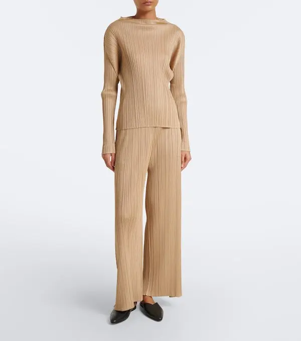 Issey Miyake Monthly Colors: October Pleated Top - Beige