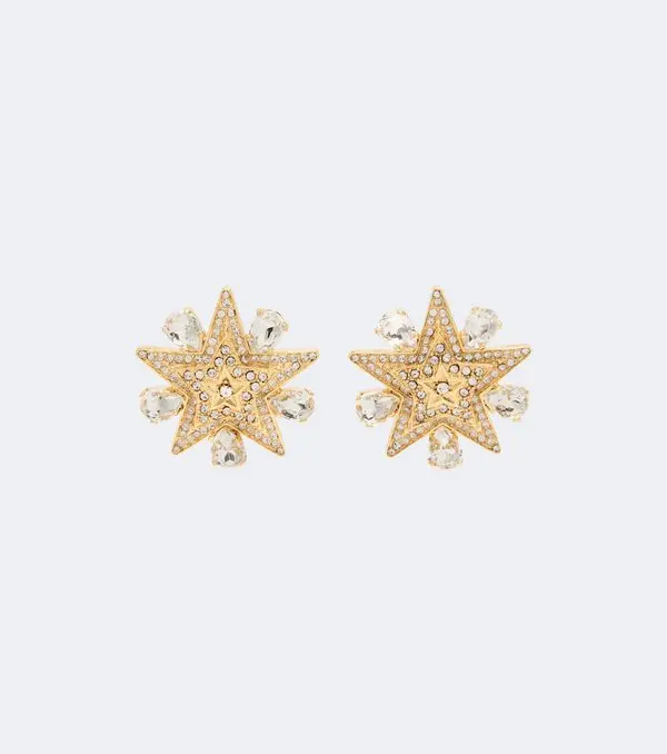Dolce & Gabbana Starbust Crystal-embellished Clip-on Earrings